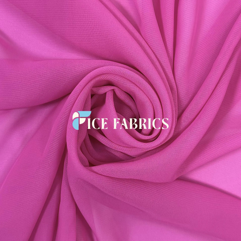 Bright Fuchsia Mia Poly Sheer Chiffon Fabric | Ice Fabrics