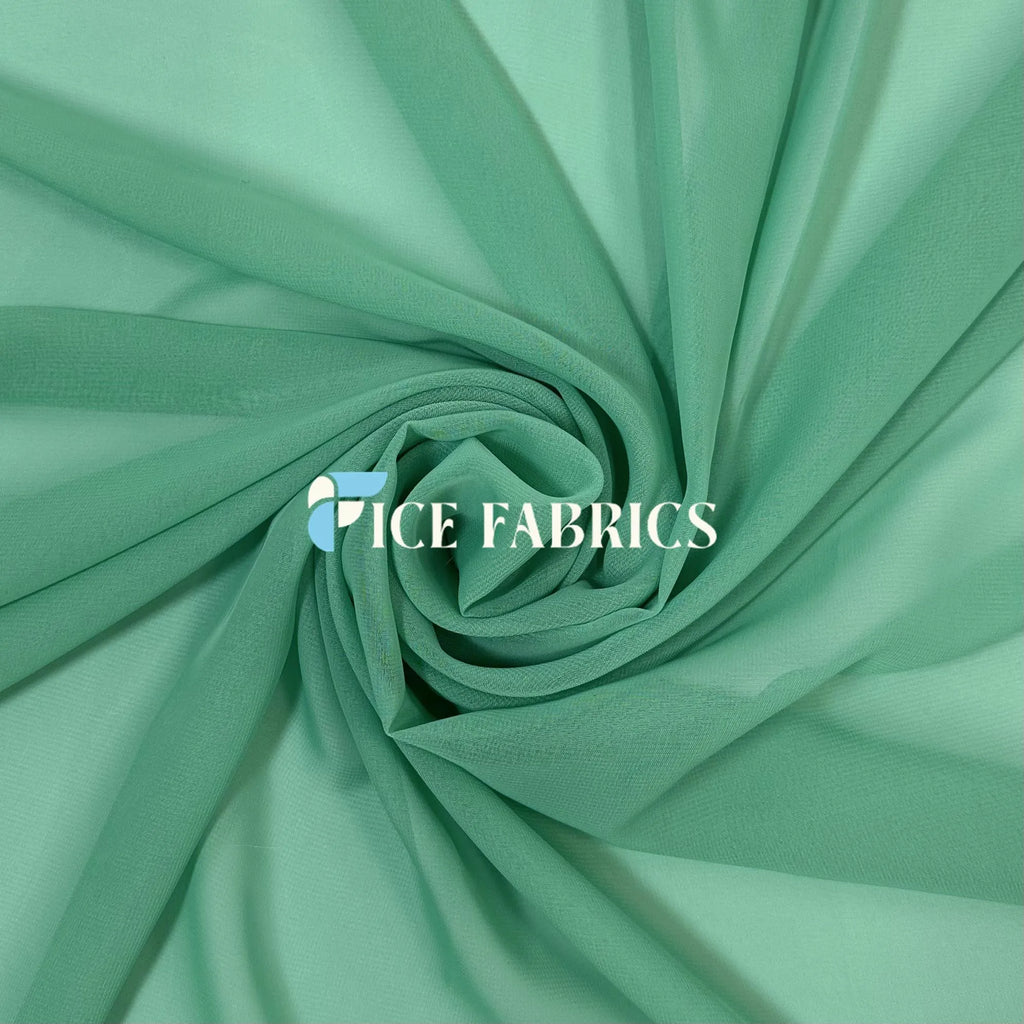 Mist Green Mia Poly Sheer Chiffon Fabric | Ice Fabrics