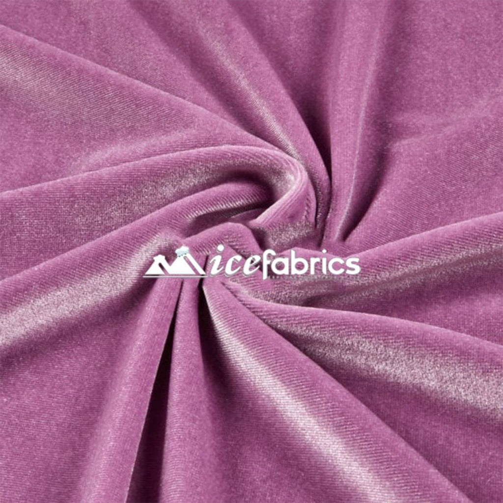 Lilac Stretch Velvet Upholstery Fabric By The Roll (20 yards) Wholesal