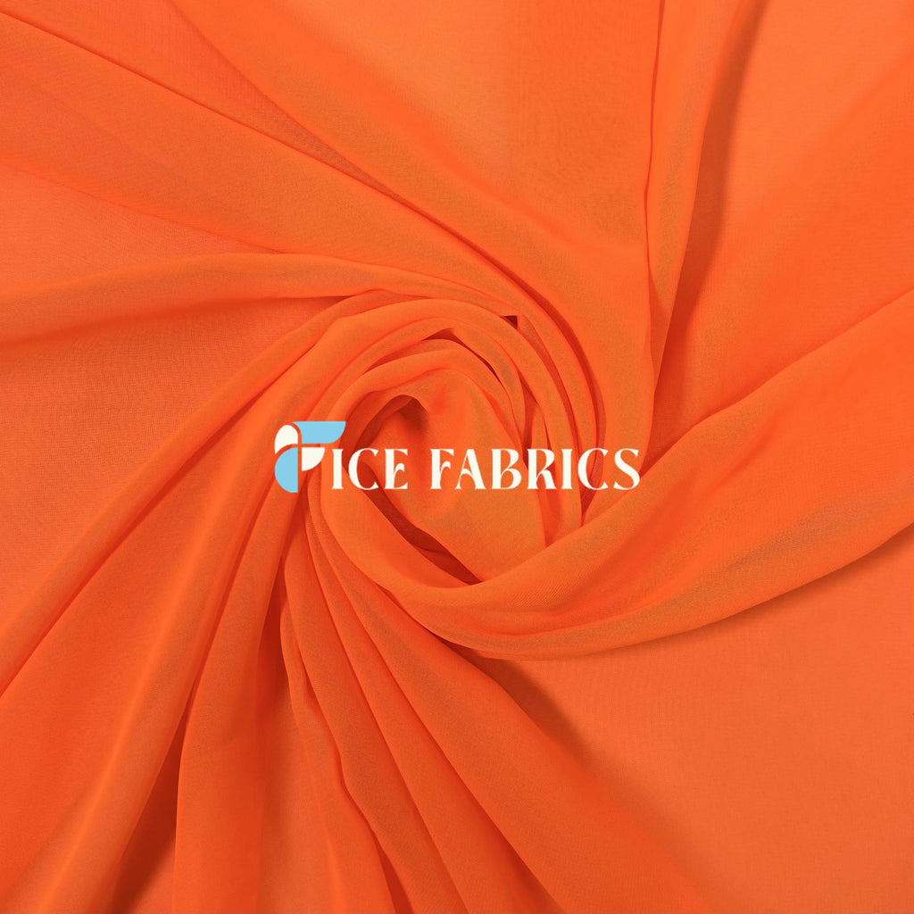 Neon Orange Mia Soft Poly Chiffon Sheer Fabric