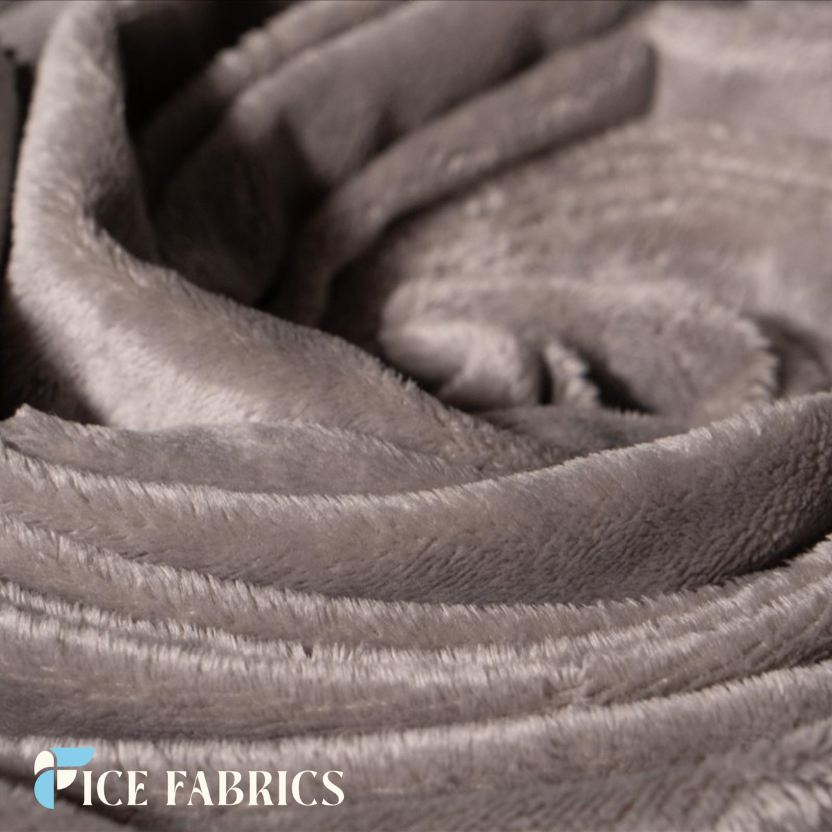 Grey Soft and Snuggly Solid Minky Fabric By The Yard | NivaraSoft