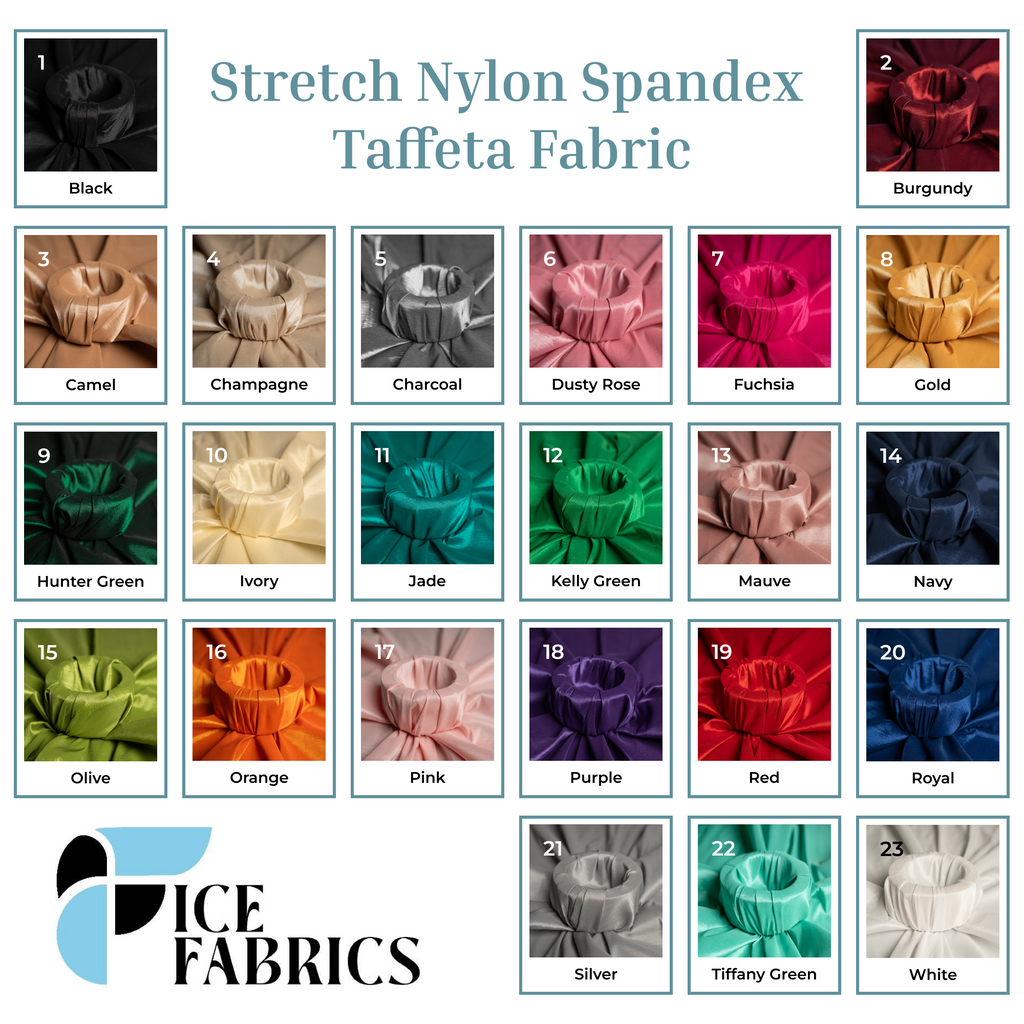 Stretch Nylon Spandex Taffeta Fabric By The Yard | Ice Fabrics