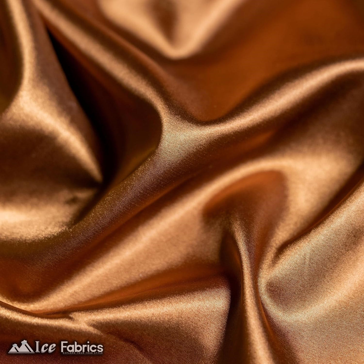 Luxurious New Shiny Dark Gold Charmeuse Stretch Satin Fabric