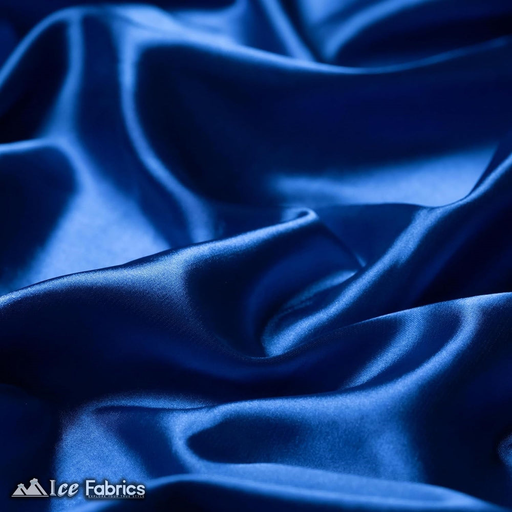 Luxurious New Shiny Royal Blue Charmeuse Stretch Satin Fabric