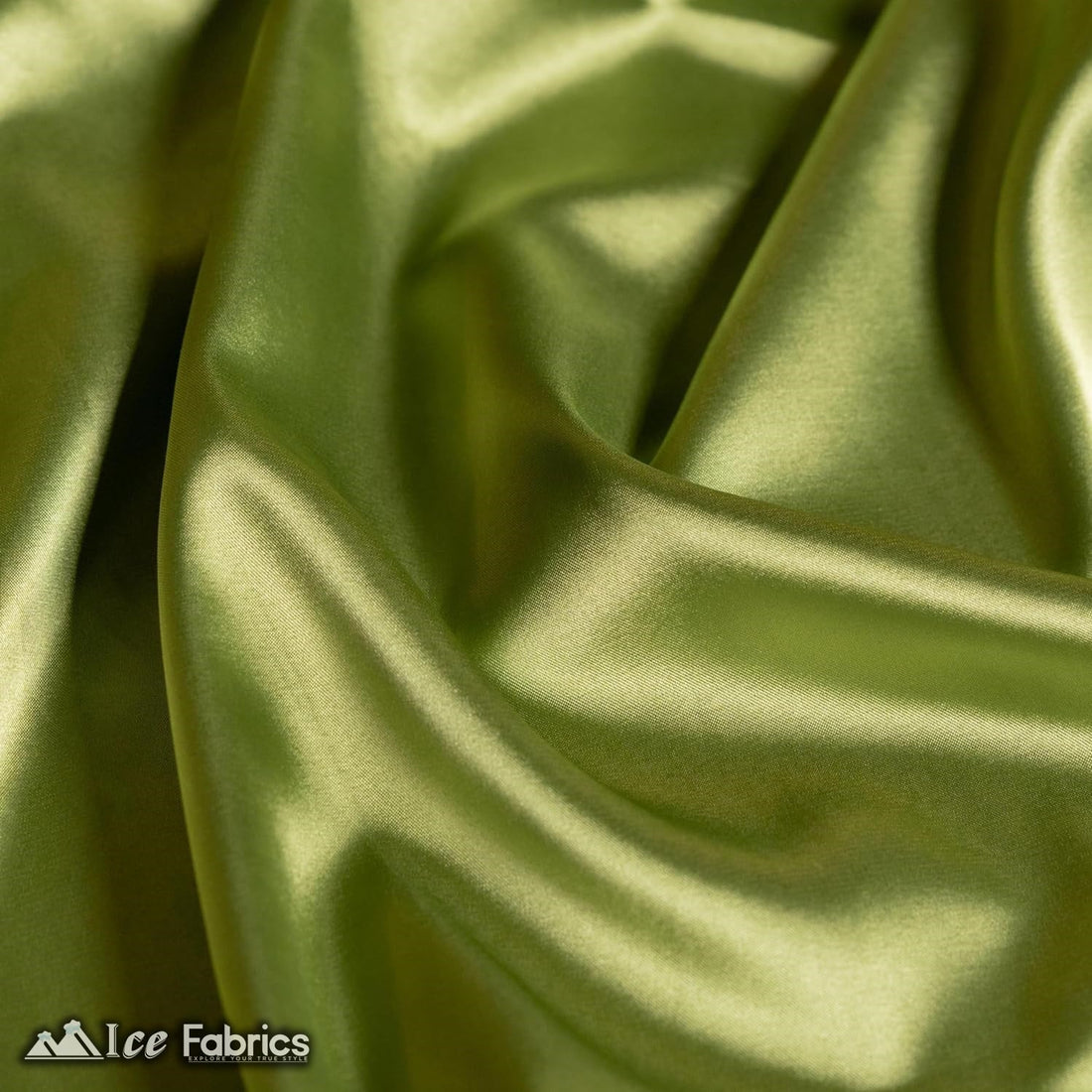 Luxurious New Shiny Sage Green Charmeuse Stretch Satin Fabric