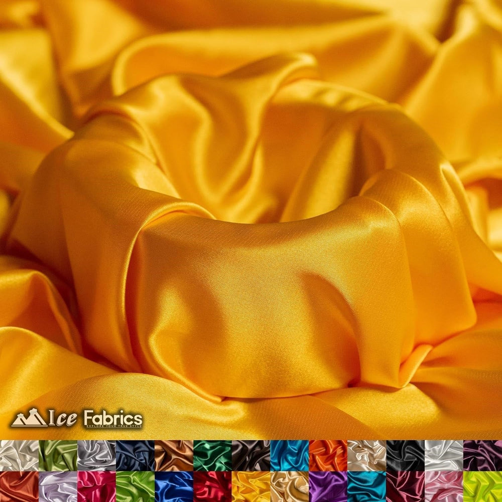 Luxurious New Shiny Yellow Charmeuse Stretch Satin Fabric