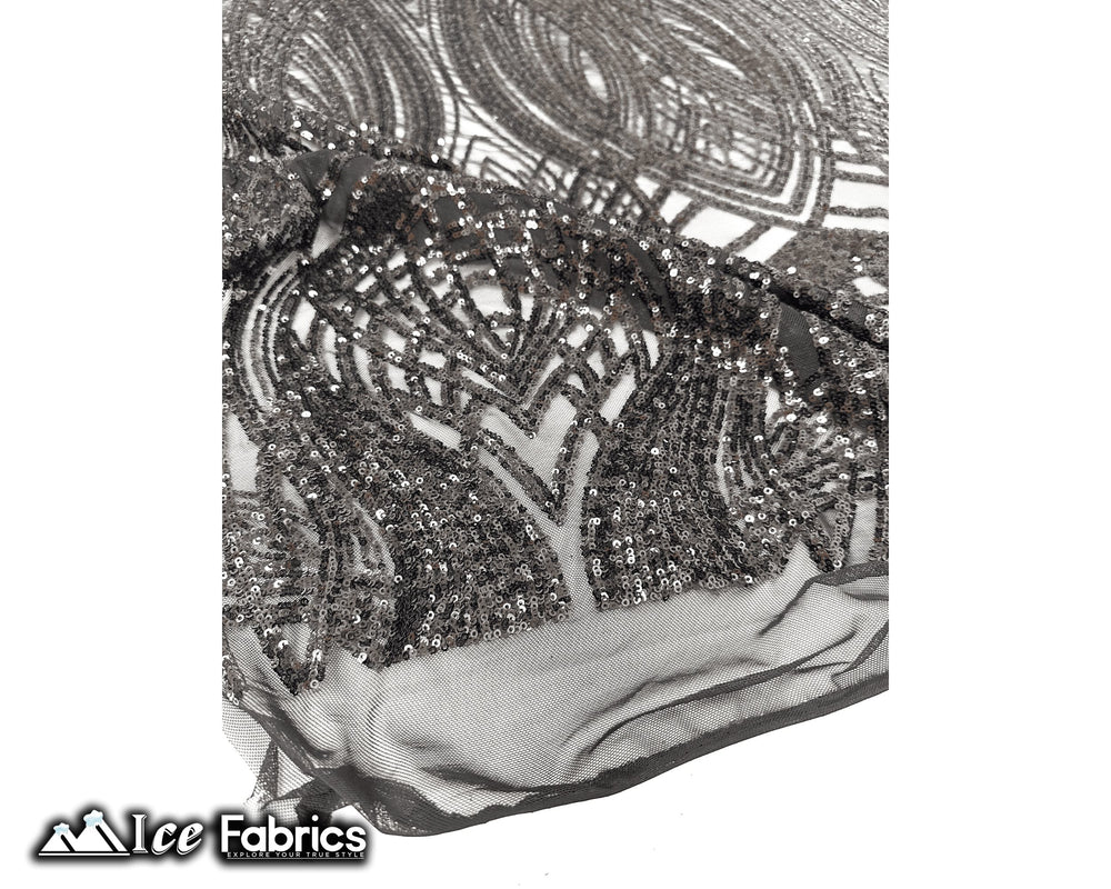 Peacock Sequin Fabric By The Yard 4 Way Stretch Spandex