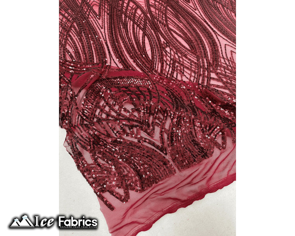 Peacock Sequin Fabric By The Yard 4 Way Stretch Spandex