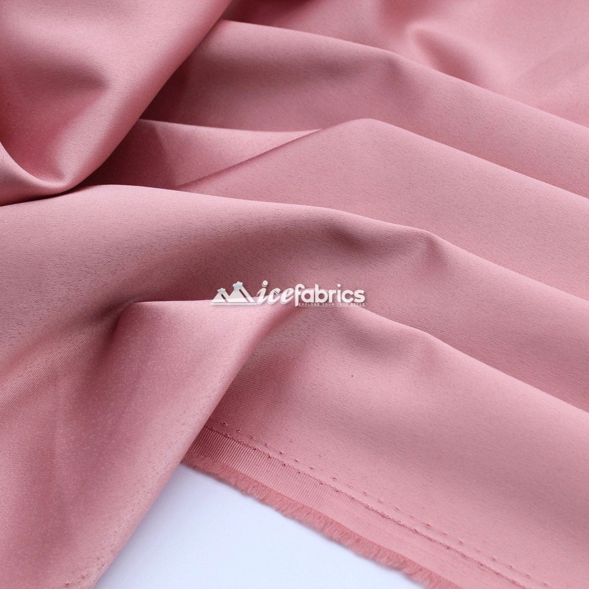Armani Silk Fabric/ Thick Stretch Satin Fabric/ Spandex Fabric/ Dusty