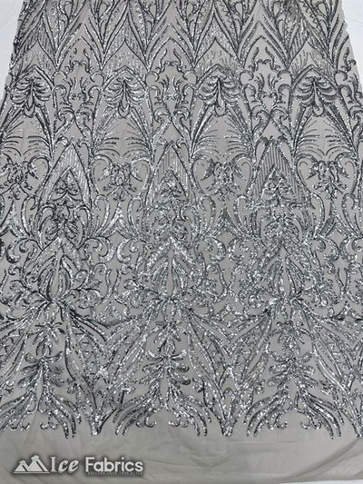 Buy New Embroidered 4 Way Stretch Spandex Sequin Fabric