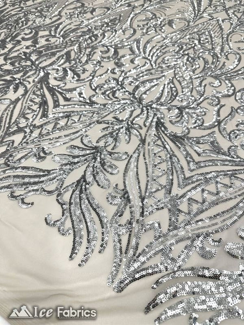 Buy New Embroidered 4 Way Stretch Spandex Sequin Fabric
