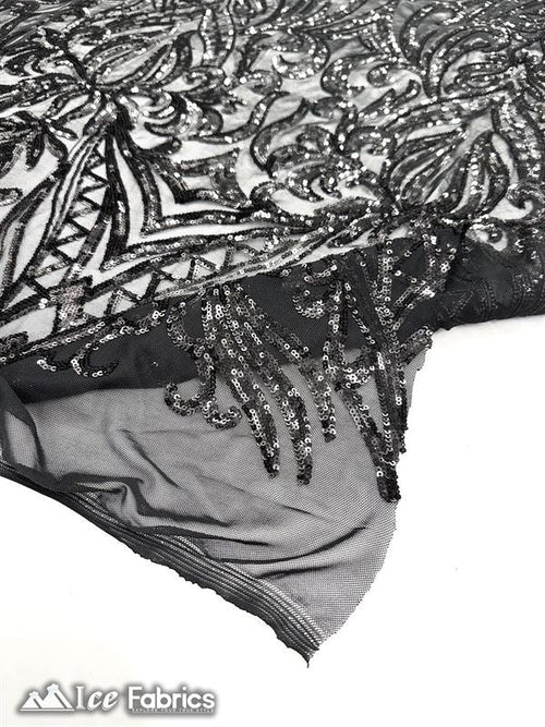 Buy New Embroidered 4 Way Stretch Spandex Sequin Fabric