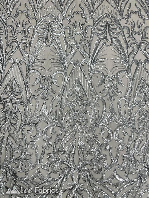 Buy New Embroidered 4 Way Stretch Spandex Sequin Fabric